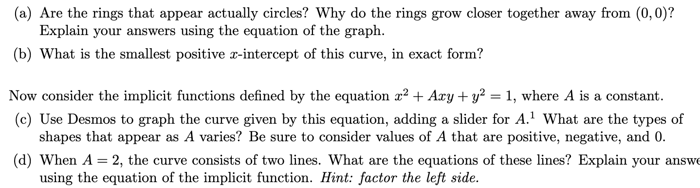 Solved 3 Consider The Implicit Function Defined By The 5928