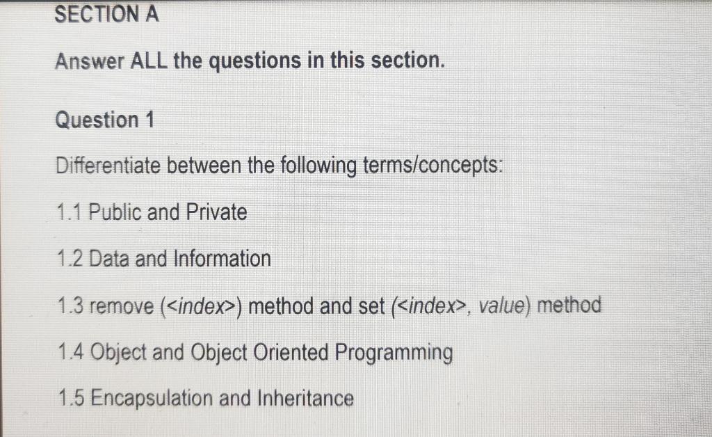Solved Answer ALL the questions in this section. Question 1 | Chegg.com