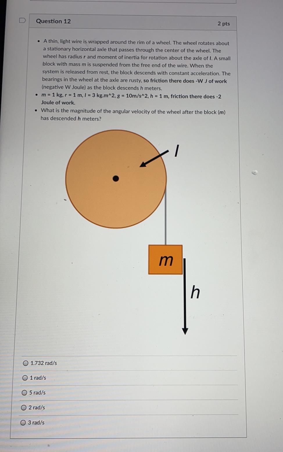 Solved A block of mass m = 1 kg is released from rest at the | Chegg.com