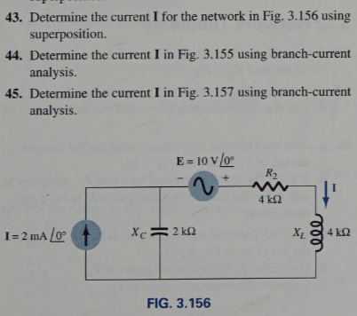 Solved Determine the current I for the network in Fig. 3.156 | Chegg.com