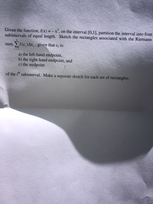 Solved Given The Function Fx X2 On The Interval 01 3801