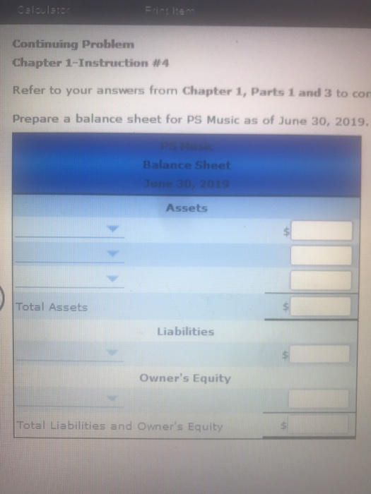 cslcula:c Continuing Problem Chapter 1-Instruction #4 | Chegg.com