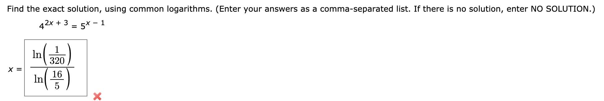 Solved Find the exact solution, using common logarithms. | Chegg.com