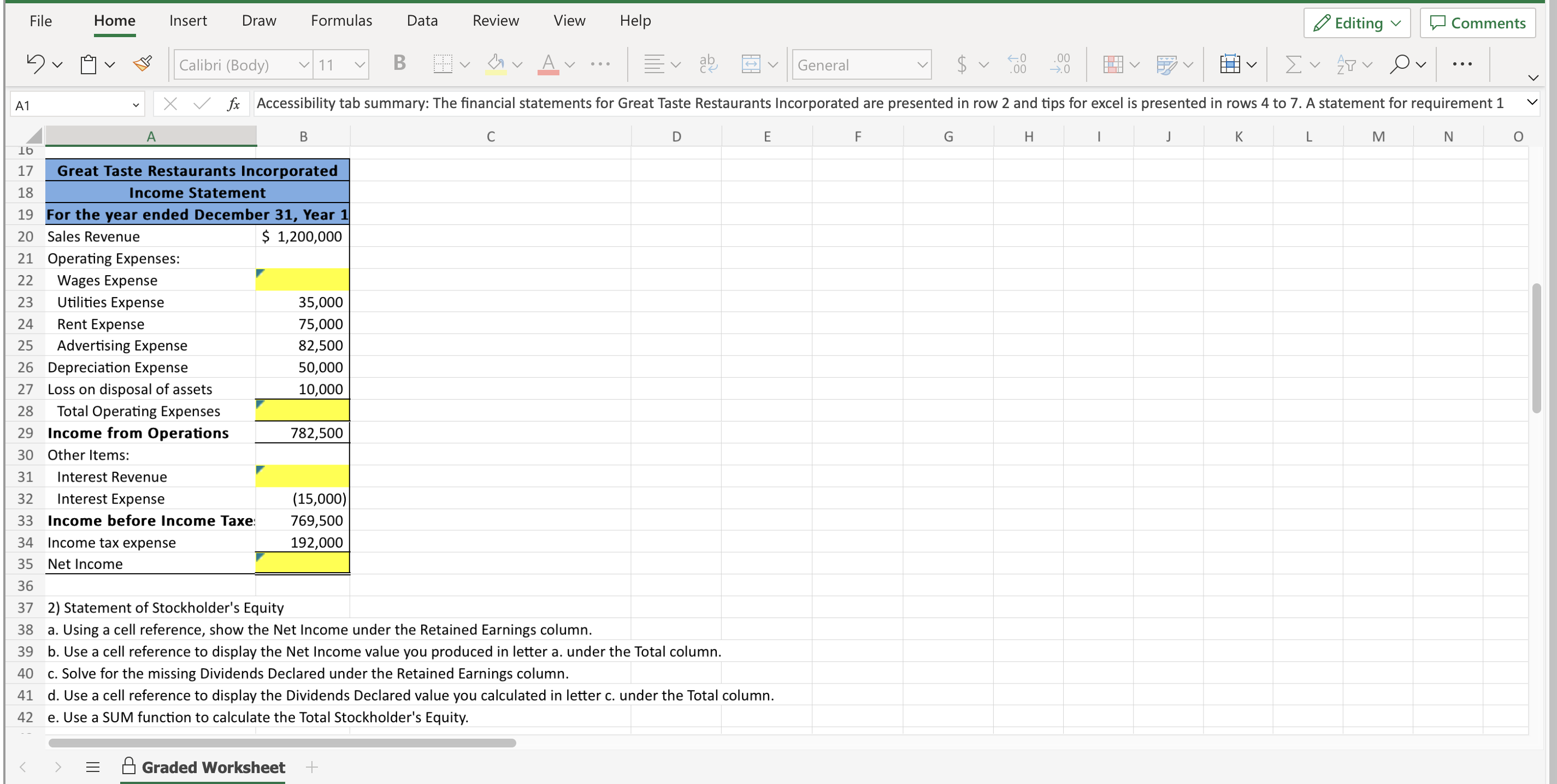 Solved File Home Insert Draw Formulas Data Review View H 