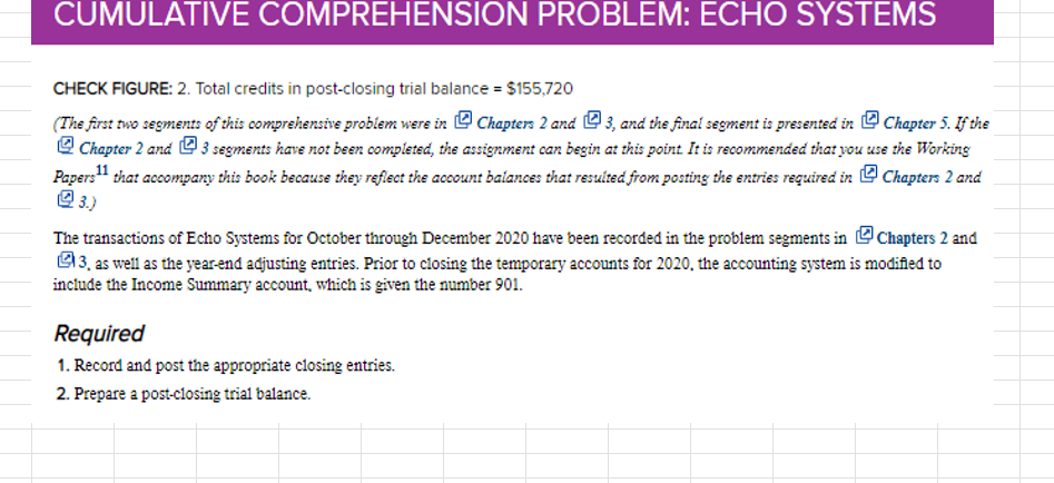 (This comprehensive problem was introduced in 분 | Chegg.com
