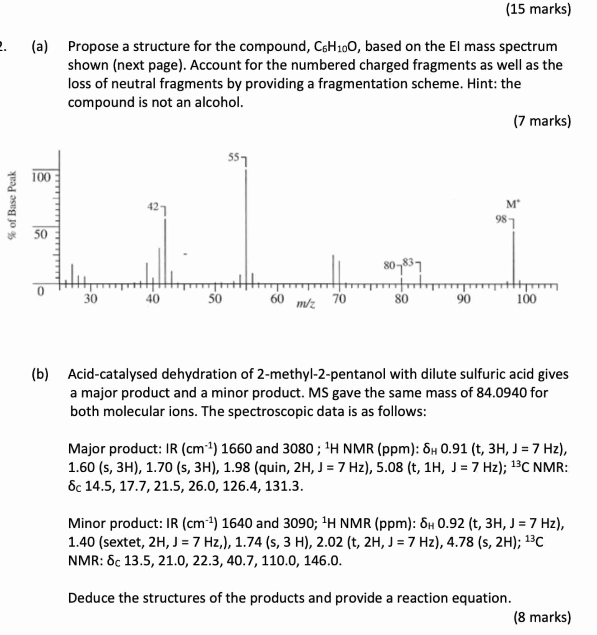 Solved Show me ﻿the steps to ﻿solve (a) ﻿Propose a structure | Chegg.com