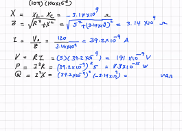 Solved 1) XL=ωL 2) Xc=wc1 z~=R+jxL−jxc=R+j(xL−xC)=Ω | Chegg.com