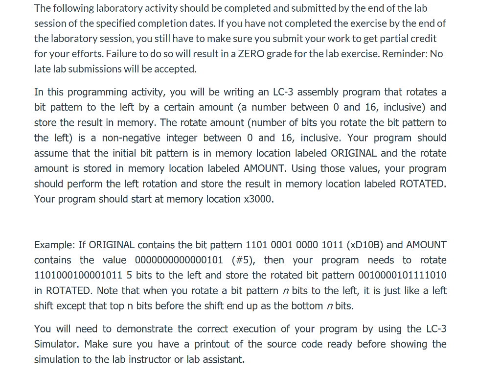 The following laboratory activity should be completed | Chegg.com