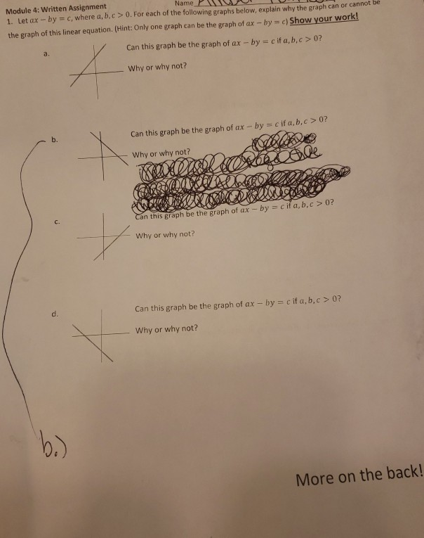 Solved Module 4: Written Assignment 1. Let ax- by = c, where | Chegg.com