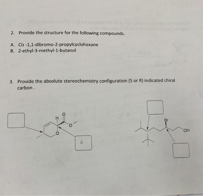 Solved 2. Provide the structure for the following compounds. | Chegg.com