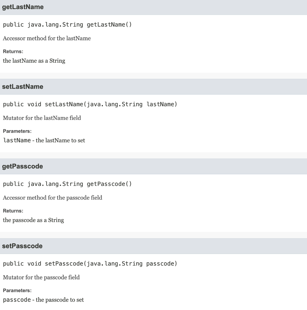 Solved Constructor Summary Method Summary Method | Chegg.com