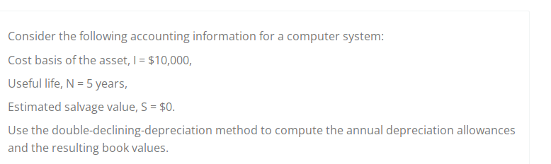 Solved Consider the following accounting information for a | Chegg.com