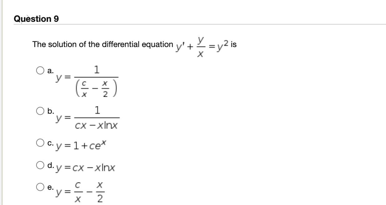 Solved The solution of the differential equation y | Chegg.com