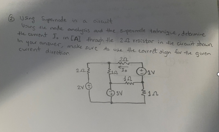 Solved (2) Using Supernode in a circuit Using the node | Chegg.com Solved (2) Using Supernode in a circuit Using the node | Chegg.com