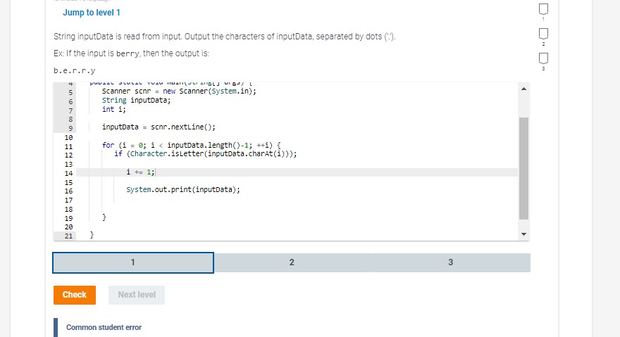 Solved What is my code missing? How can I put the “.” into | Chegg.com