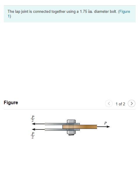 Solved The lap joint is connected together using a 1.75 in | Chegg.com