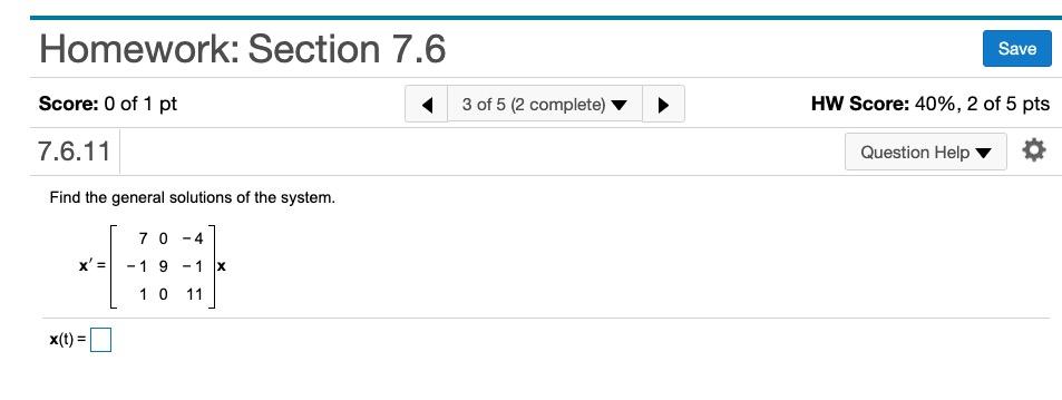 Solved Homework Section 7 6 Save Score 0 Of 1 Pt 3 Of 5 2