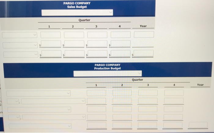Solved Pargo Company is preparing its master budget for | Chegg.com