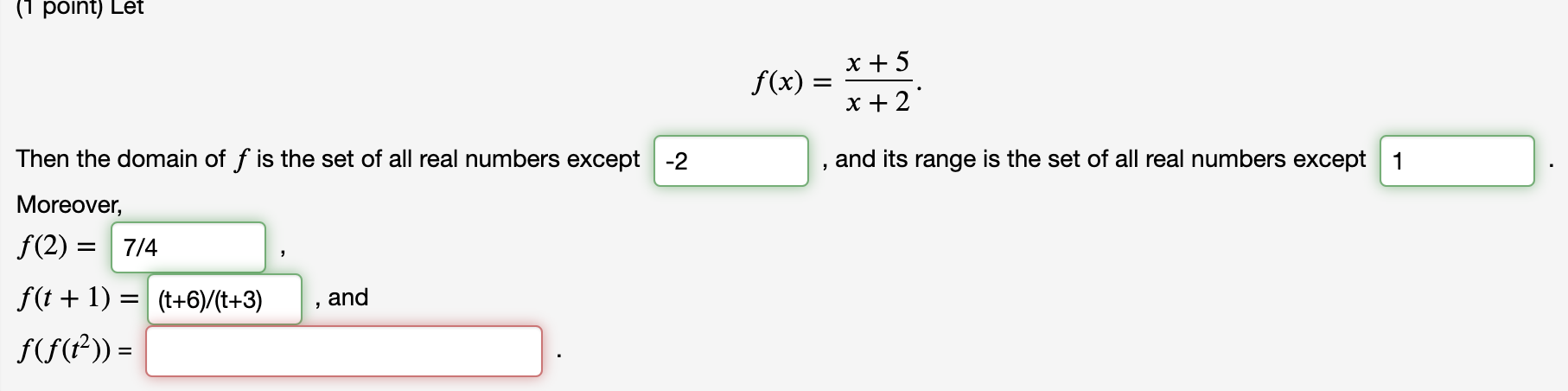 Solved 1 Point Let F X X 5 X 2 And Its Range Is