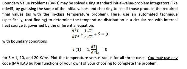 Boundary Value Problems (BVPs) may be solved using | Chegg.com