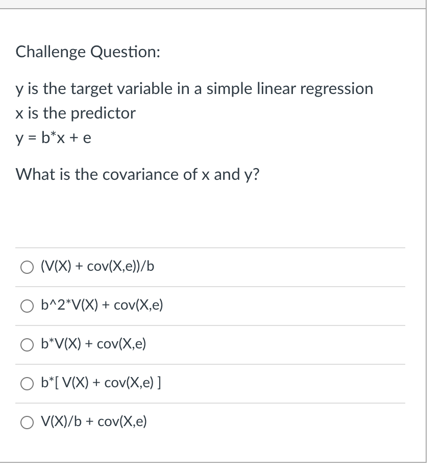 Solved Challenge Question: y is the target variable in a | Chegg.com