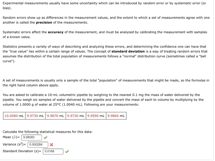 Solved Experimental measurements usually have some | Chegg.com