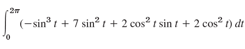 Solved 2TT (-sinᵒt + 7 sin? t + 2 cos? t sin t + 2 cos² t) | Chegg.com