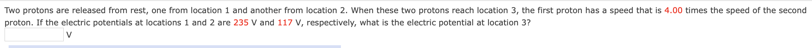 Solved Two protons are released from rest, one from location | Chegg.com