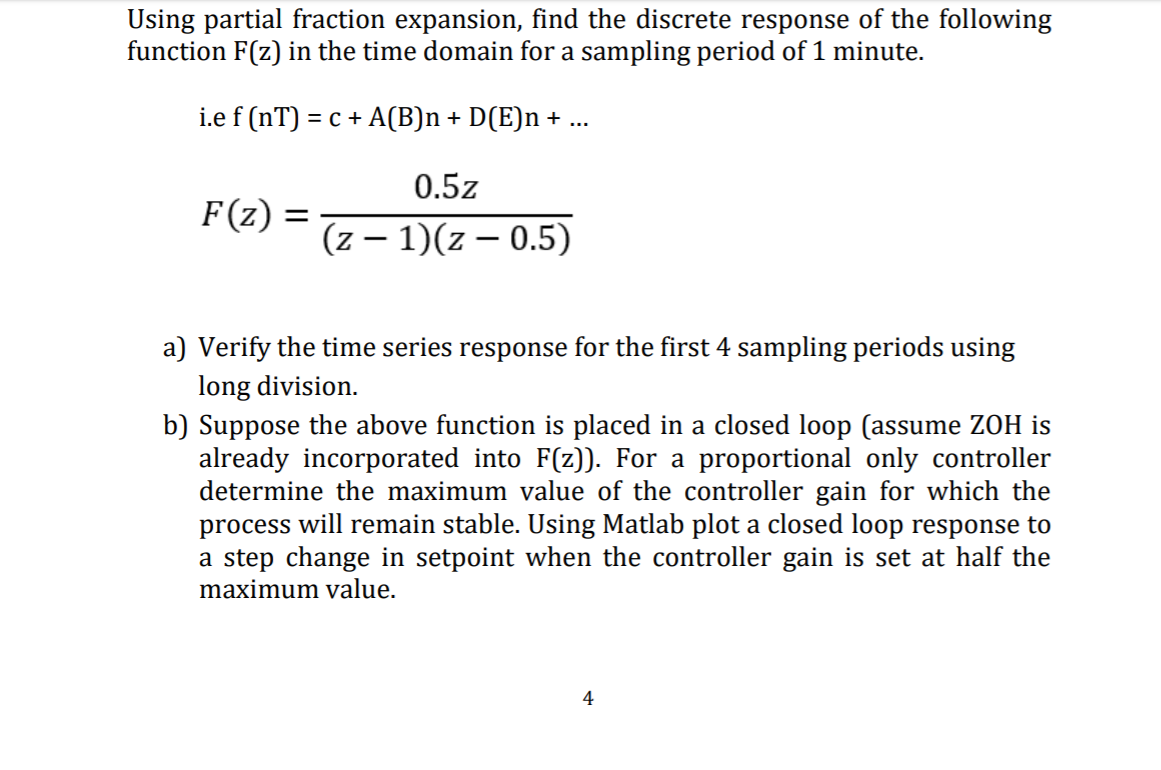 Using partial fraction expansion, find the discrete | Chegg.com