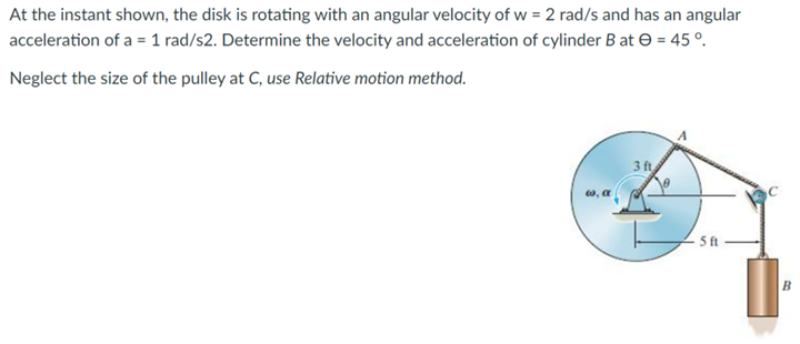 Solved At the instant shown, the disk is rotating with an | Chegg.com