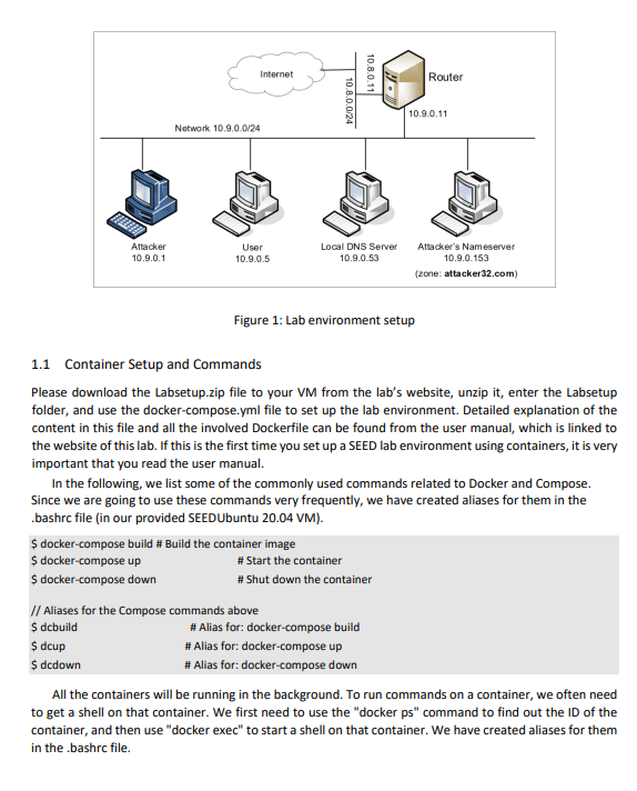 Solved Figure 1: Lab environment setup 1.1 Container Setup | Chegg.com