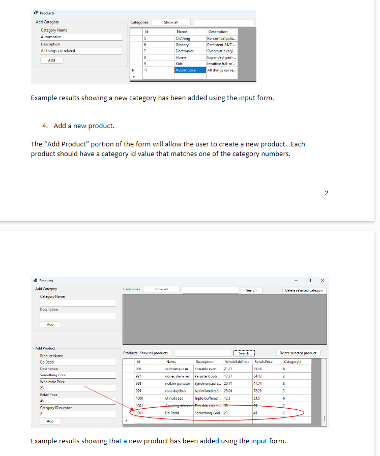 Solved IIllestone 4Gul for products and Product Categories | Chegg.com