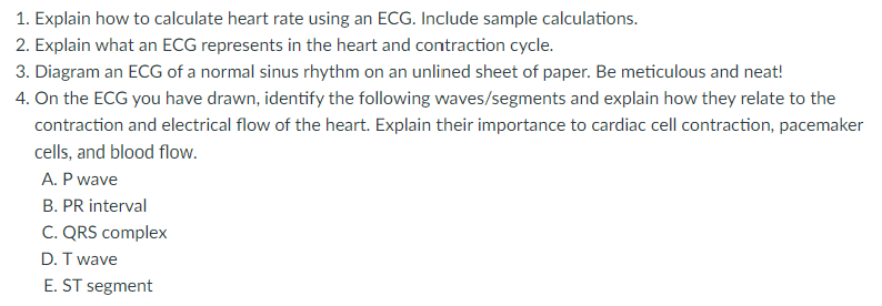 Solved 1. Explain how to calculate heart rate using an ECG. | Chegg.com