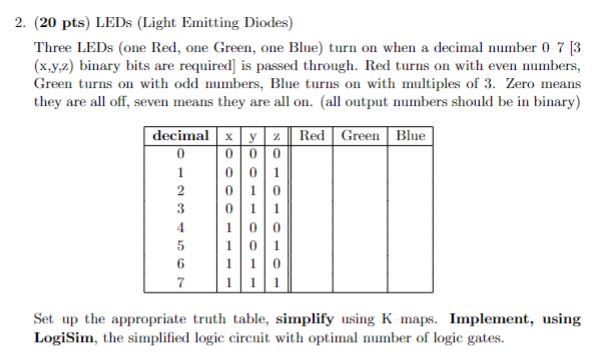 Solved 2. (20 pts) LEDs (Light Emitting Diodes) Three LEDs | Chegg.com
