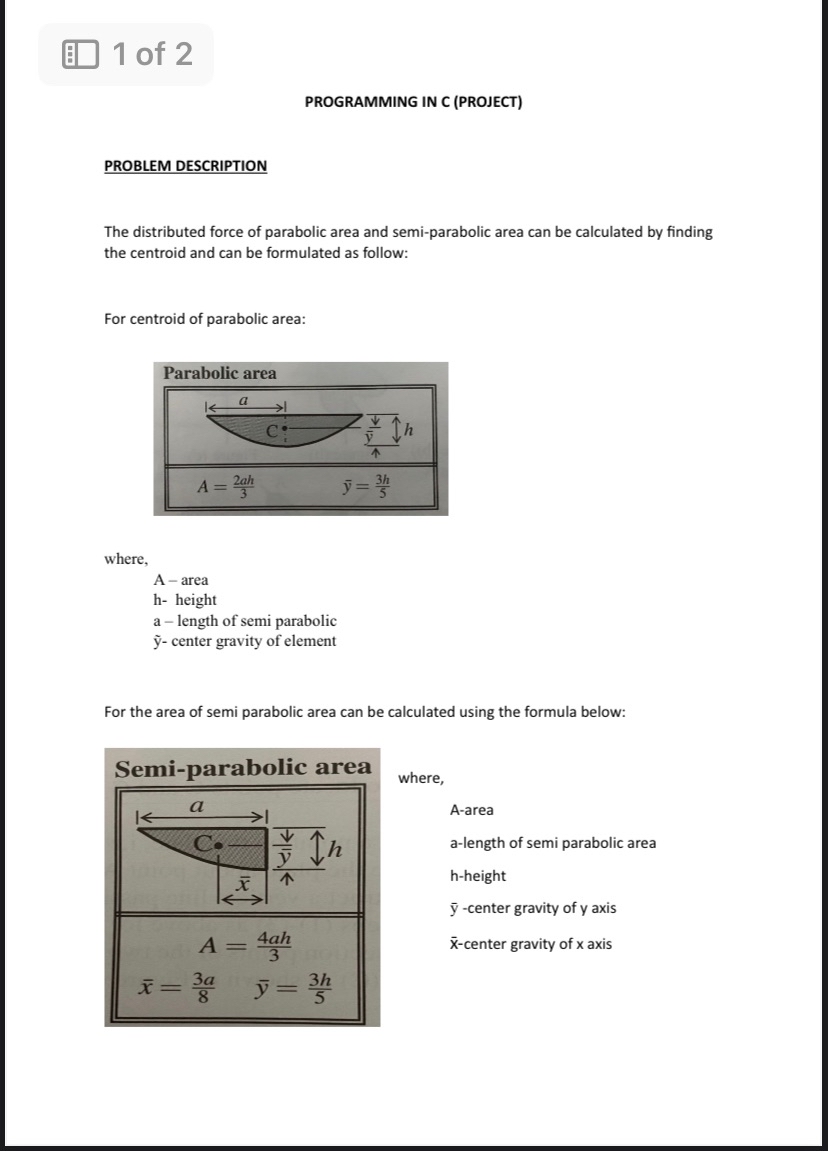 Solved The distributed force of parabolic area and | Chegg.com