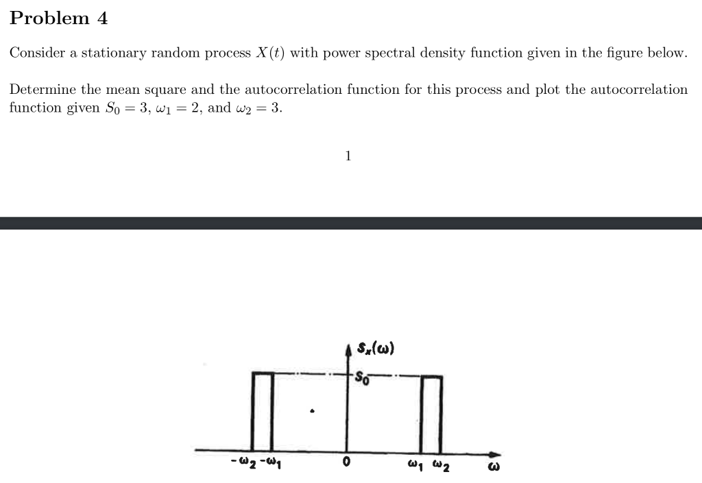 Solved Problem 4 Consider a stationary random process X(t) | Chegg.com
