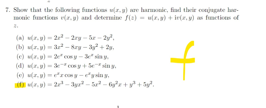 Solved 7. Show that the following functions u(x, y) monic | Chegg.com