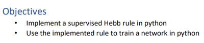 Solved Objectives • Implement a supervised Hebb rule in | Chegg.com