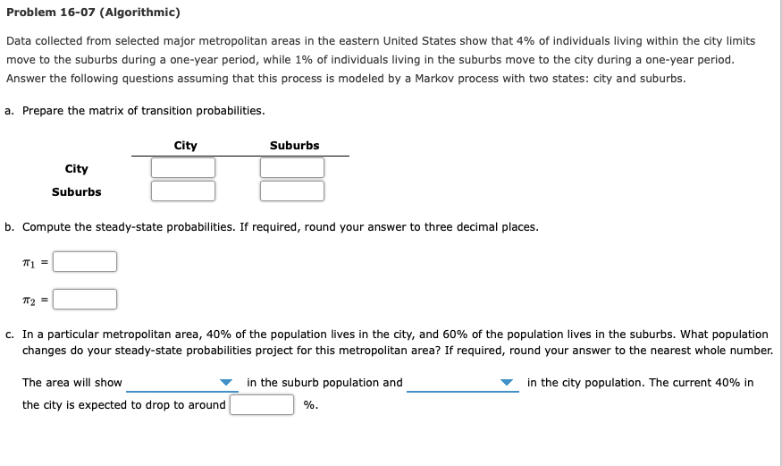 Solved Problem 16 07 Algorithmic Data Collected From 