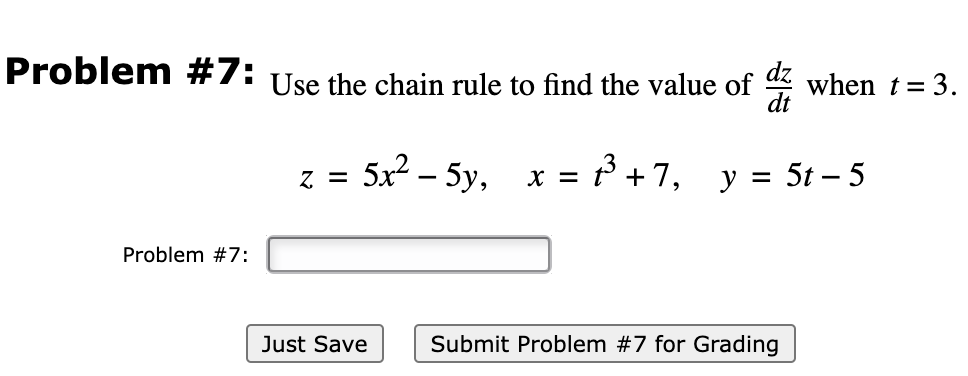 Solved Problem \#7: Use the chain rule to find the value of | Chegg.com