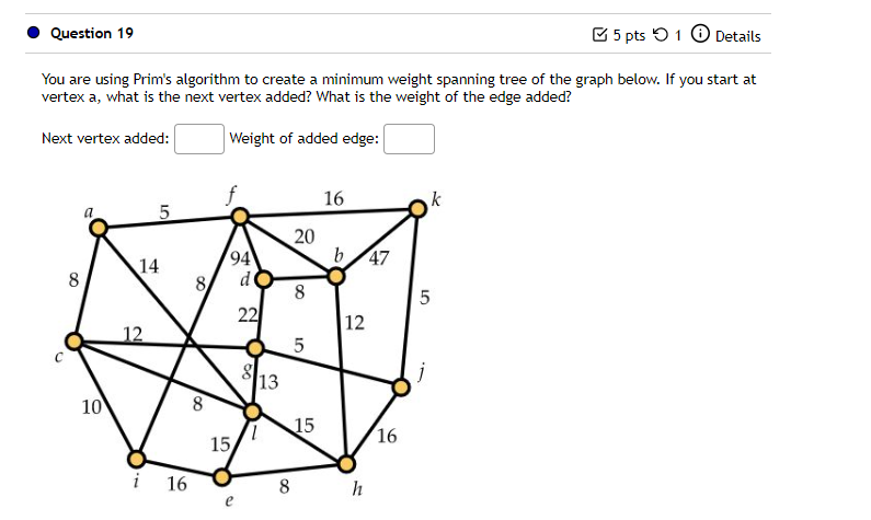 Solved You are using Prim's algorithm to create a minimum | Chegg.com