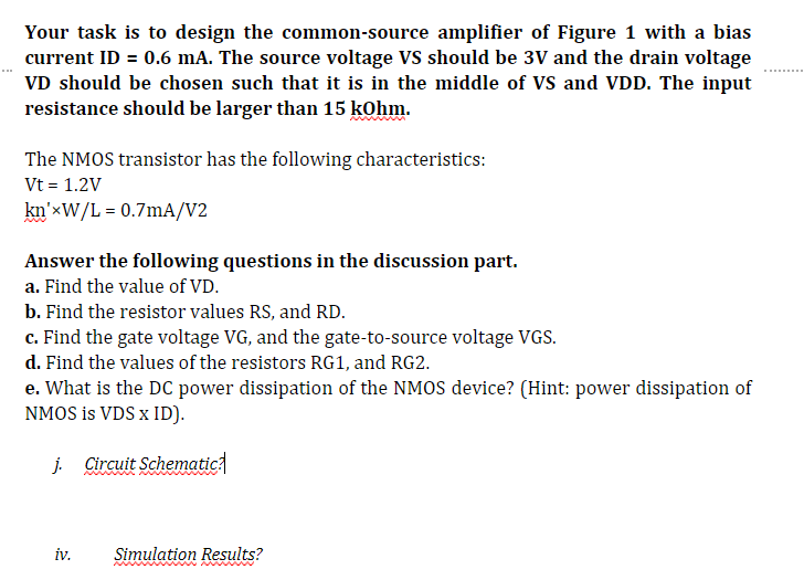 Solved B2 Common Source Amplifier Consider The 7711