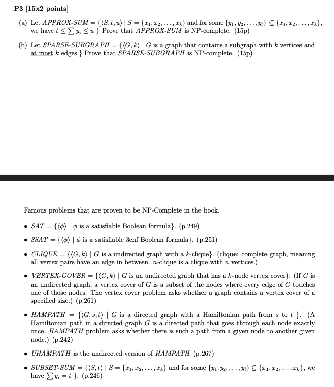 Solved P3 [15x2 points] (a) Let | Chegg.com