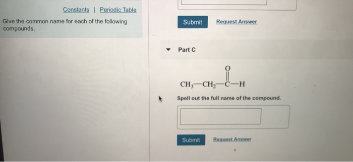 Solved Give the common name for each of the following | Chegg.com
