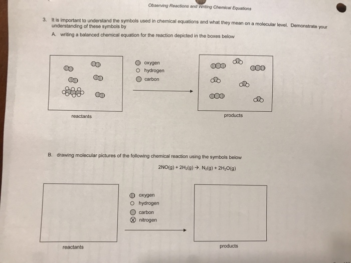 Solved Observing Reactions and Writing Chemical Equations 3. | Chegg.com