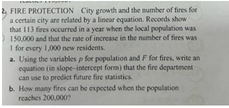 Solved FIRE PROTECTION City growth and the number of fires | Chegg.com