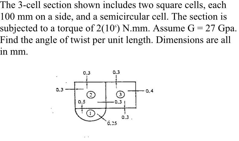 Solved The 3-cell section shown includes two square cells, | Chegg.com