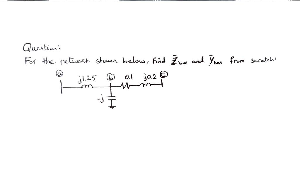 Solved Question: For the network shown below, find Z bus and | Chegg.com