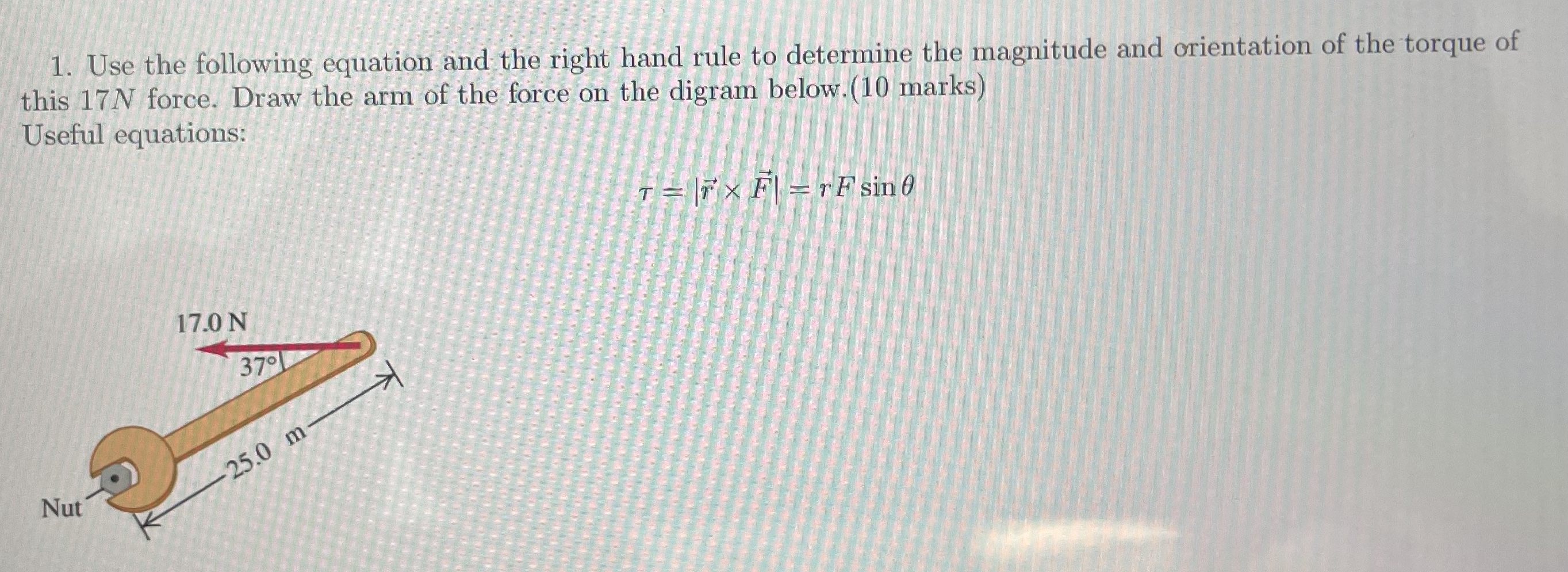Solved 1. Use the following equation and the right hand rule | Chegg.com