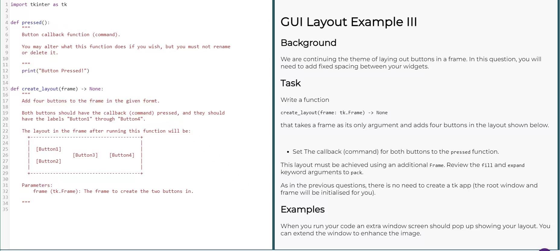 Solved GUI Layout Example III Background We are continuing | Chegg.com
